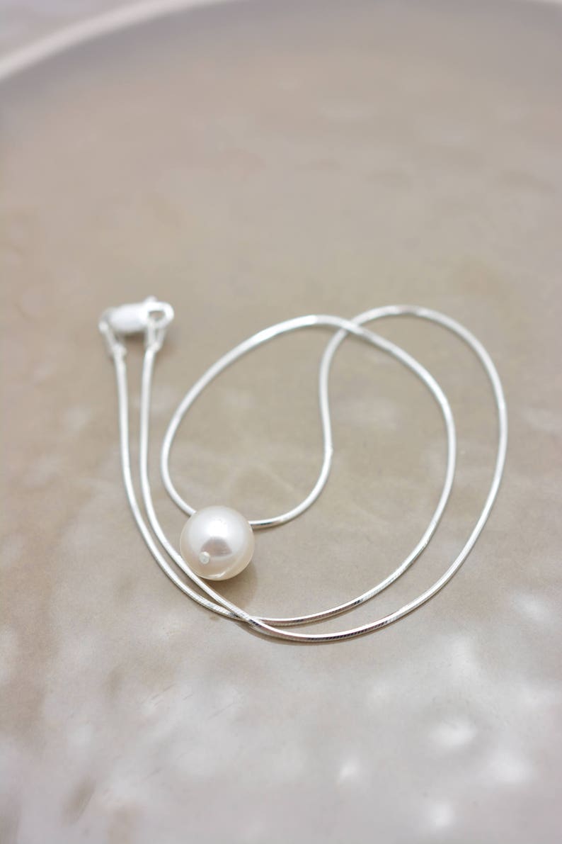 Set Of 6 Bridesmaid Pearl Necklaces Single Pearl Pendant On Etsy