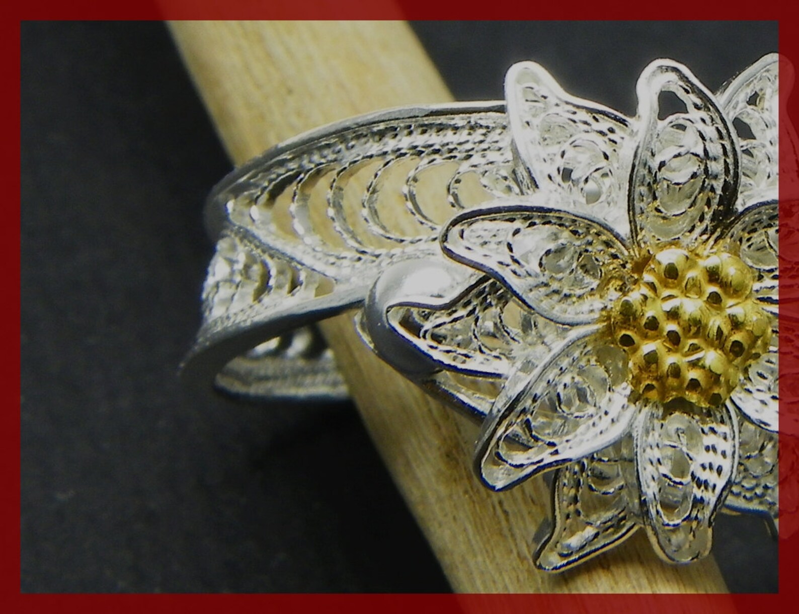 Edelweiss Ring Silver Filigree Handmade in Italy | Etsy