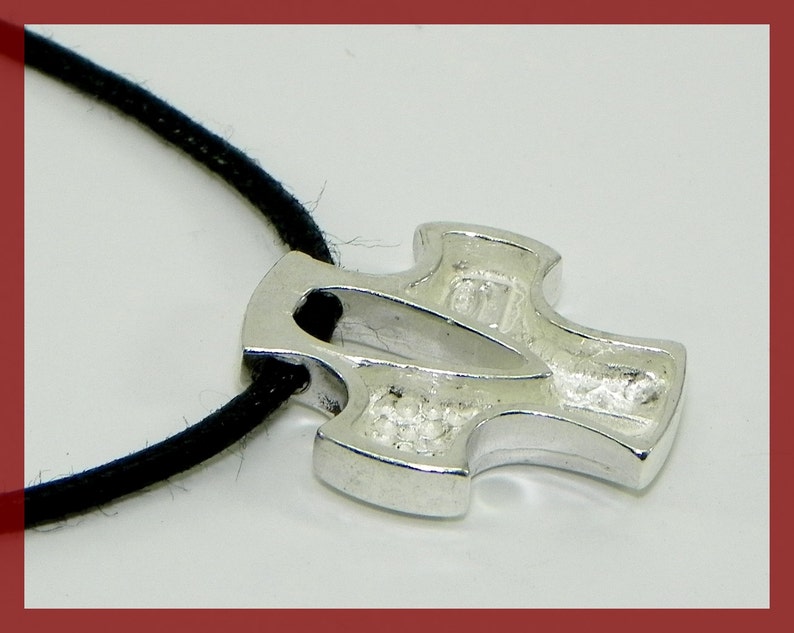 Hooked cross Pendant in 925 sterling silver | Etsy