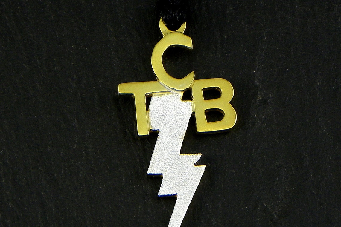 Elvis Presley Pendant TCB , Sterling Silver 925 Bicolor - Etsy