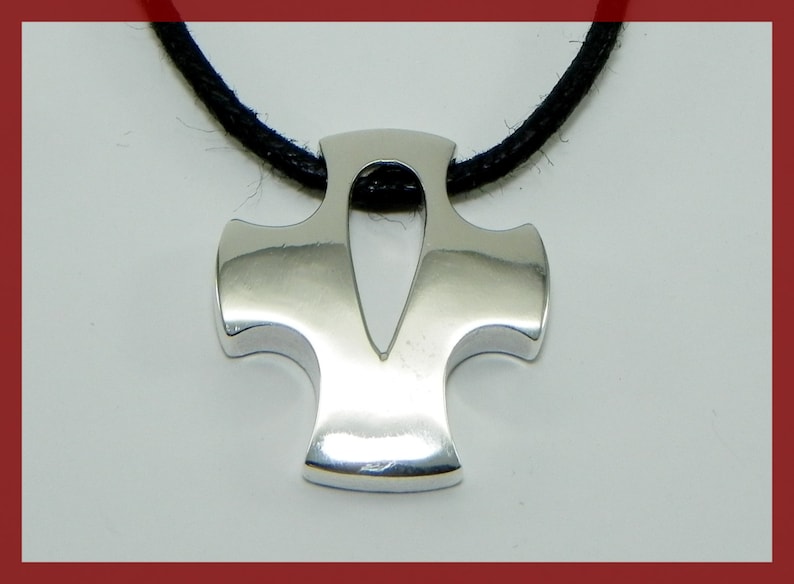 Hooked cross Pendant in 925 sterling silver | Etsy