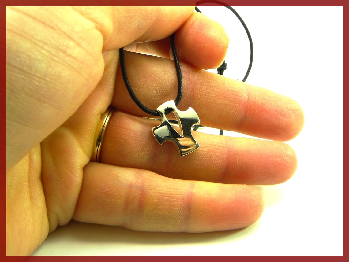 Hooked cross Pendant in 925 sterling silver | Etsy