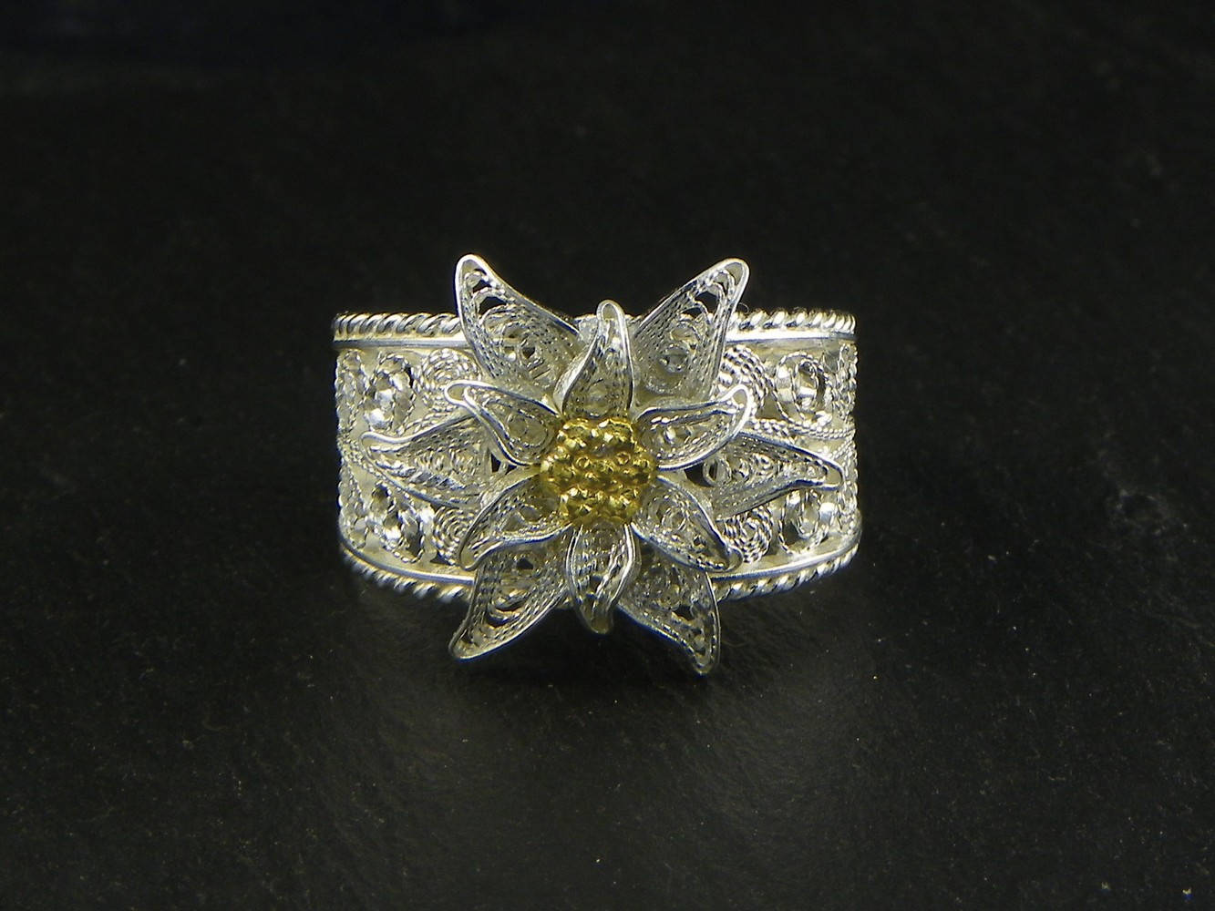 Edelweiss Ring Silver Filigree Made in Italy - Etsy