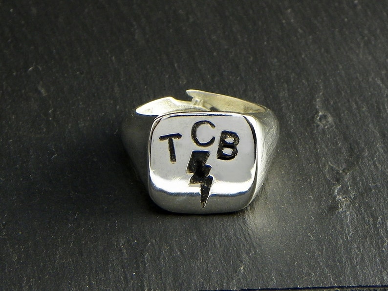 Elvis Presley Ring TCB , Sterling Silver 925 - Made in Italy - Etsy