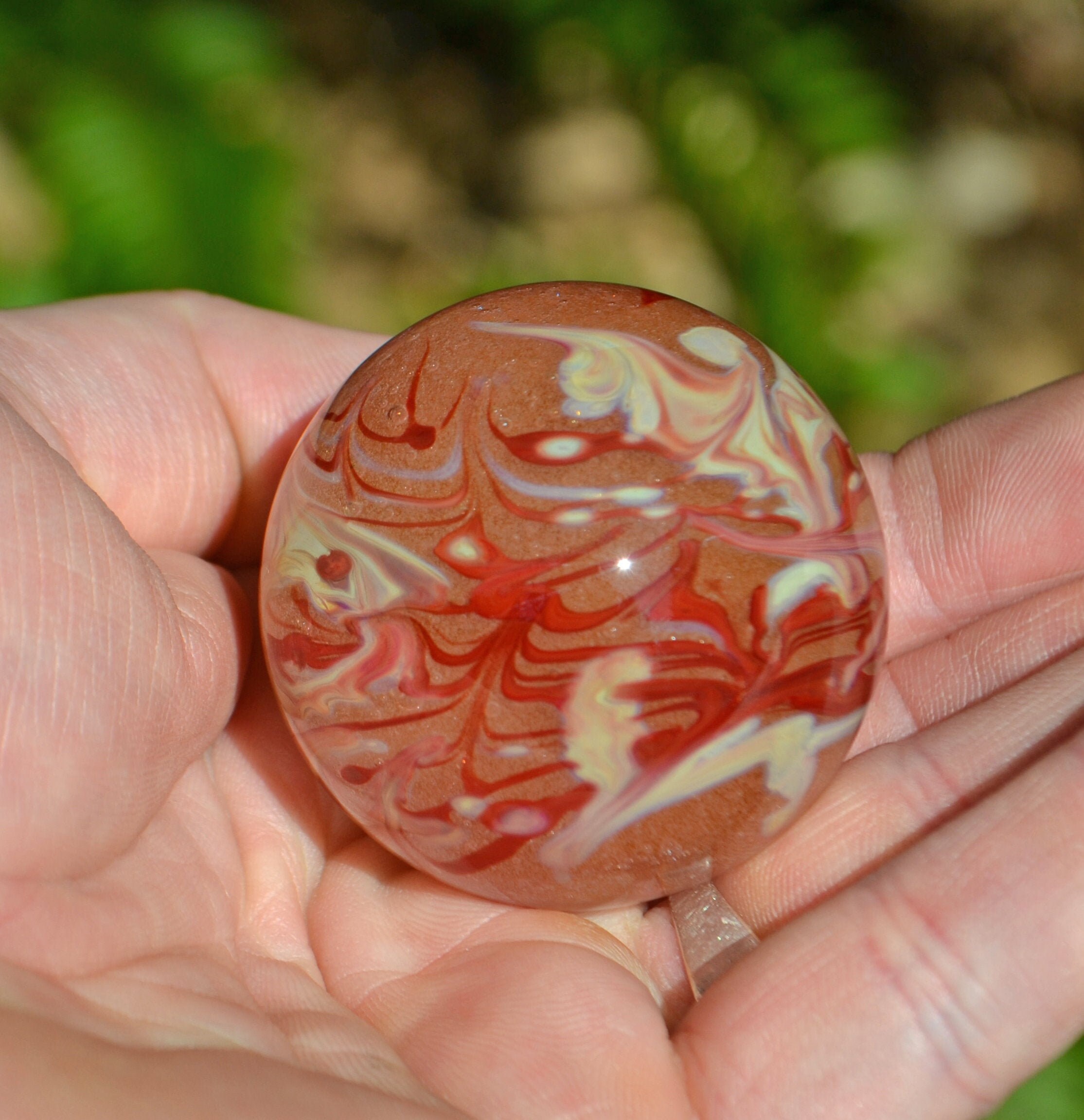 Handblown Borosilicate Glass Dragon's Blood Marble Brian - Etsy