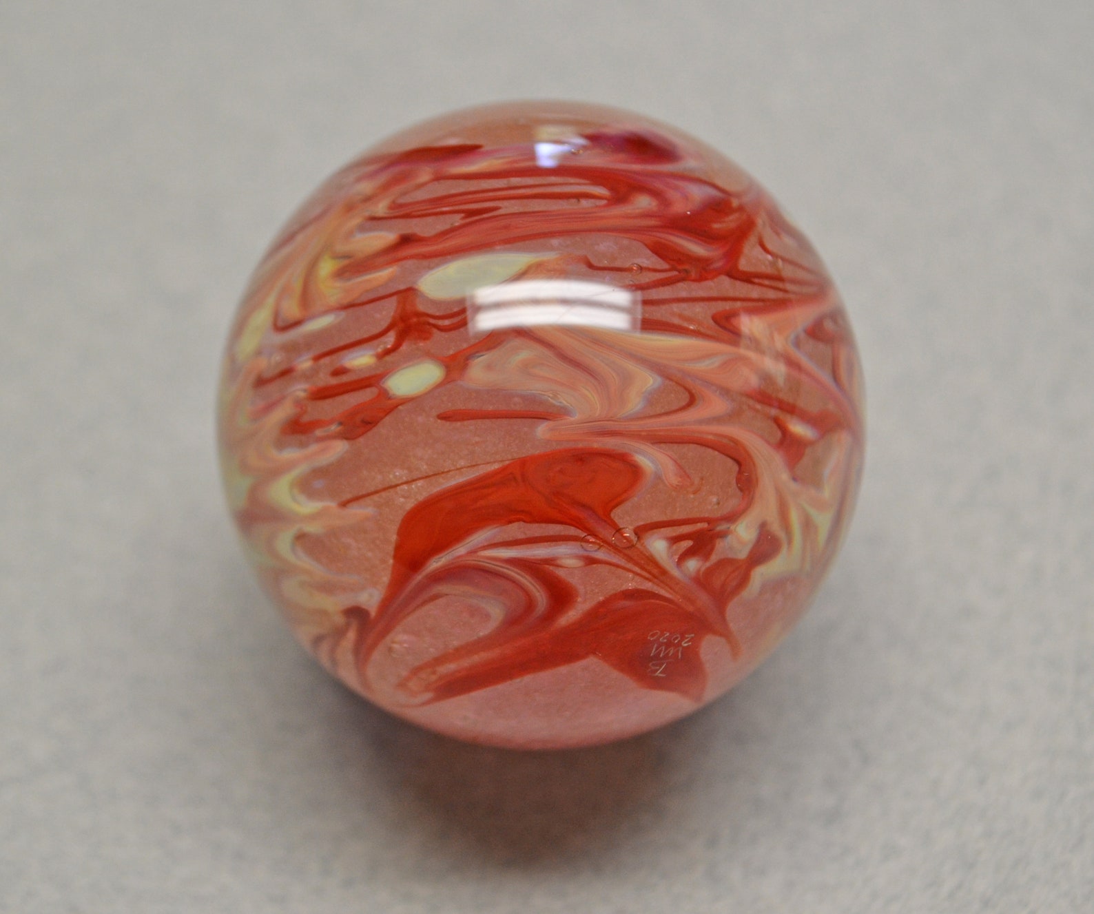 Handblown Borosilicate Glass Dragon's Blood Marble Brian - Etsy