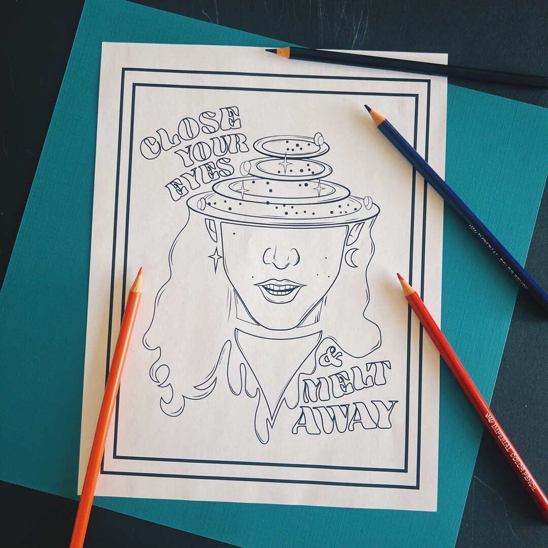 Melt Away Coloring Page Printable Download File, Activity, Meditative ...