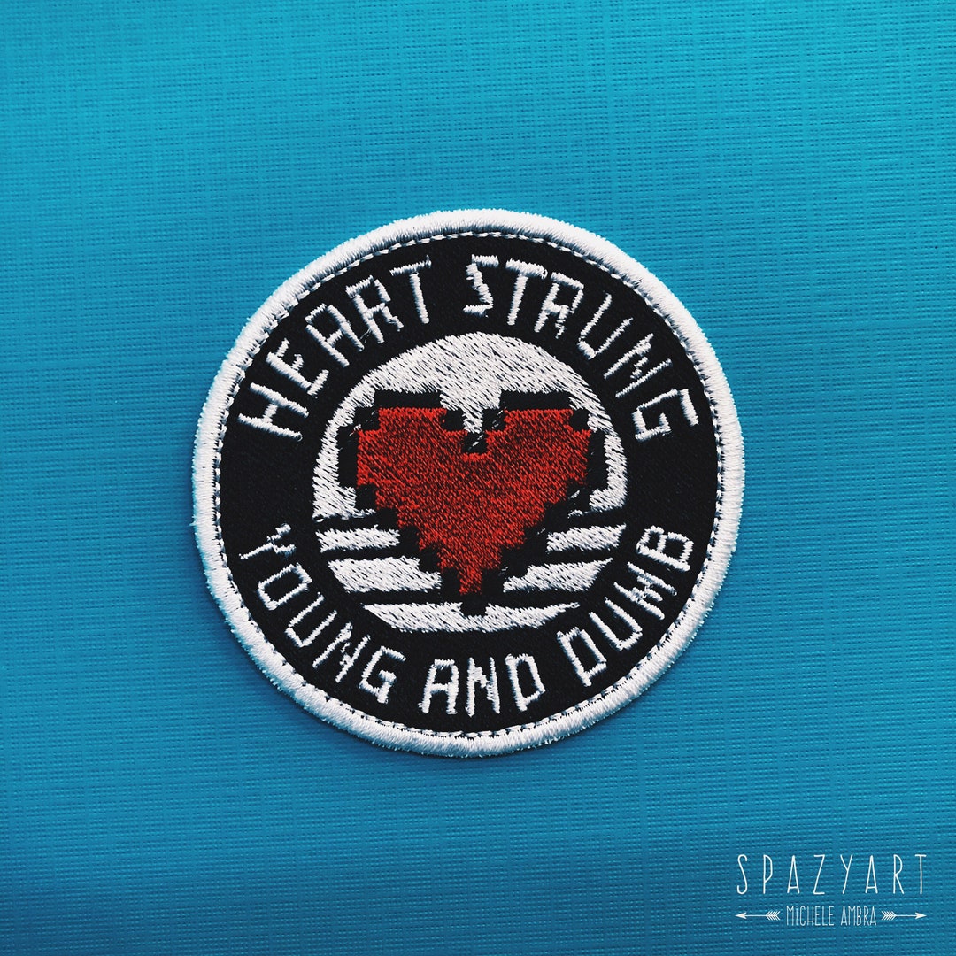 Heart Strung Embroidered Patch or Sticker Patch Embroidery, Embroidered ...