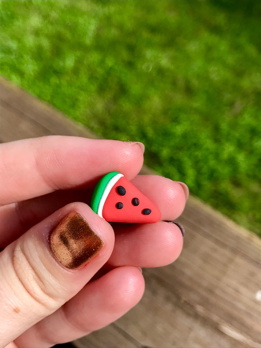 Miniature Polymer Clay Watermelon Slice - Etsy