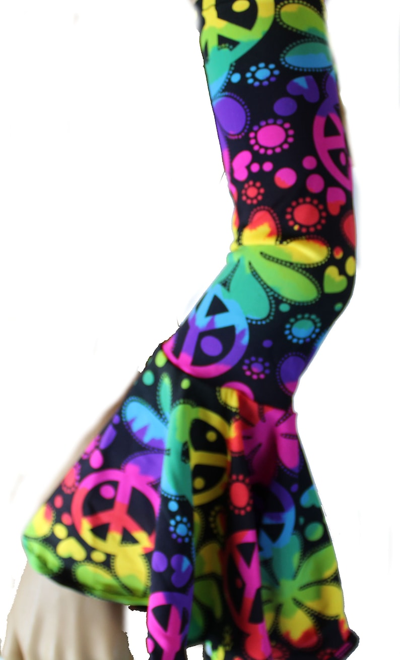 Hippie Flare Arm Sleeve Peace and Flower Bell Sleeves - Etsy