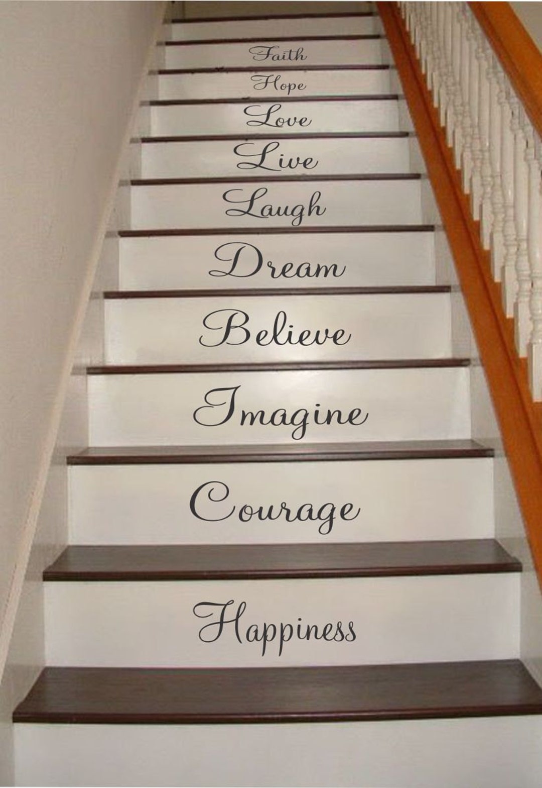 Inspiration Quotes Stair Riser Decals, Stair Decals, Stair Stickers ...