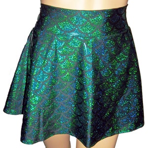 12" Mermaid Mini Skater Skirt, Festival Clothes, Mermaid Skirt, Mermaid ...