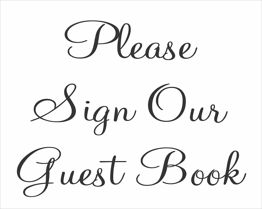 Guest Book Vinyl Decals, Wedding Sign Decals, DIY Wedding Sign, Make ...
