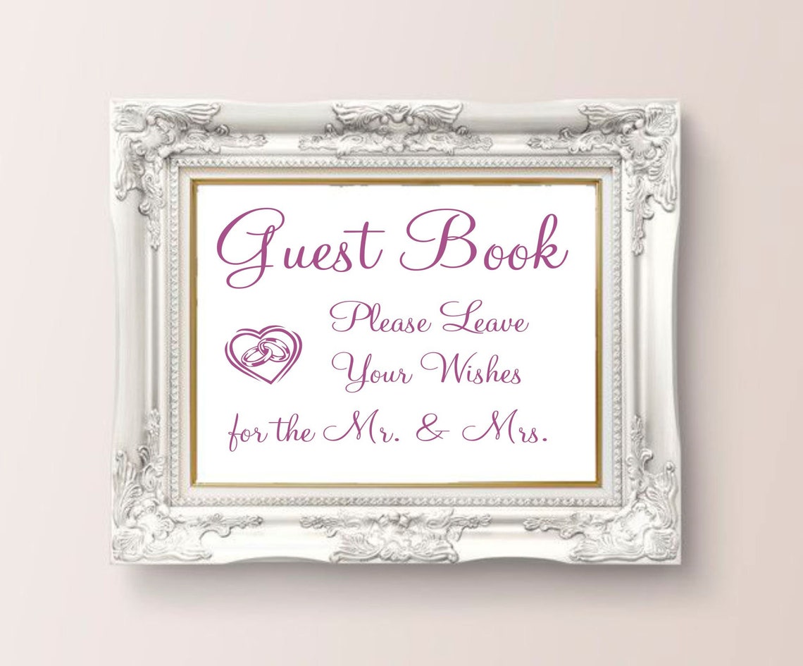 Guest Book Vinyl Decals Wedding Sign Decals DIY Wedding | Etsy
