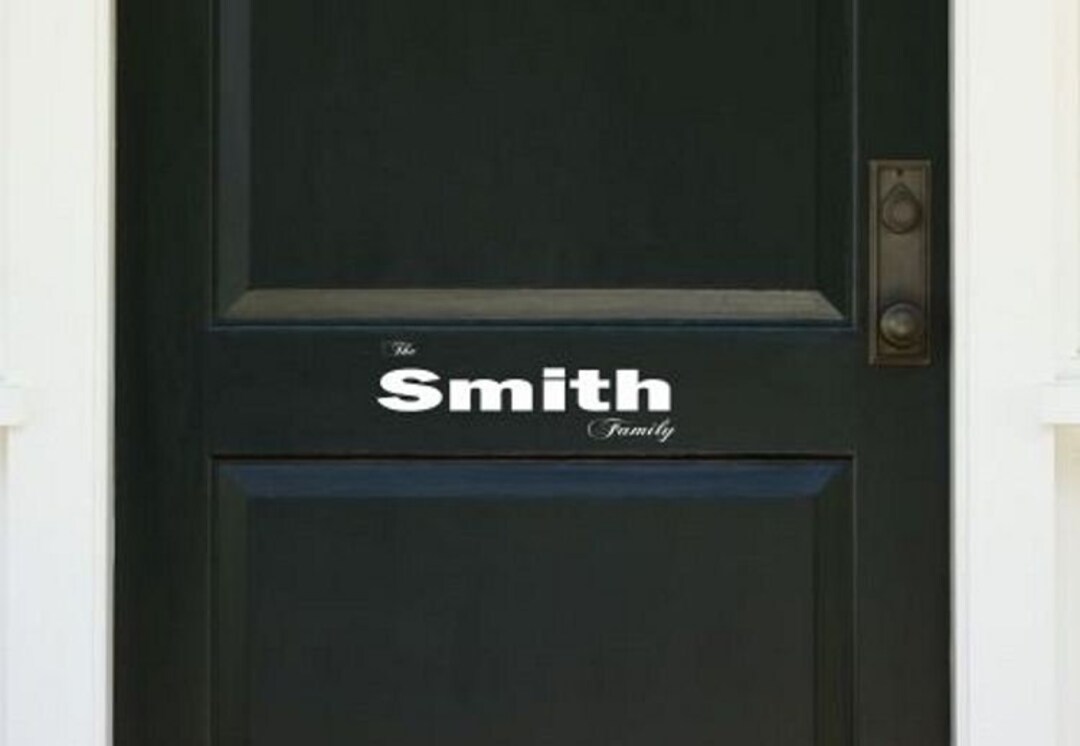 Custom Family Door Decal, Name Decal, Front Door Decal, Wall Decal ...