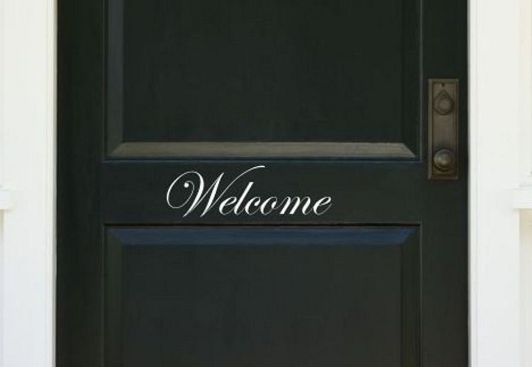 Welcome Door Decal, Welcome Decal, Front Door Decal, Wall Decal, Vinyl ...