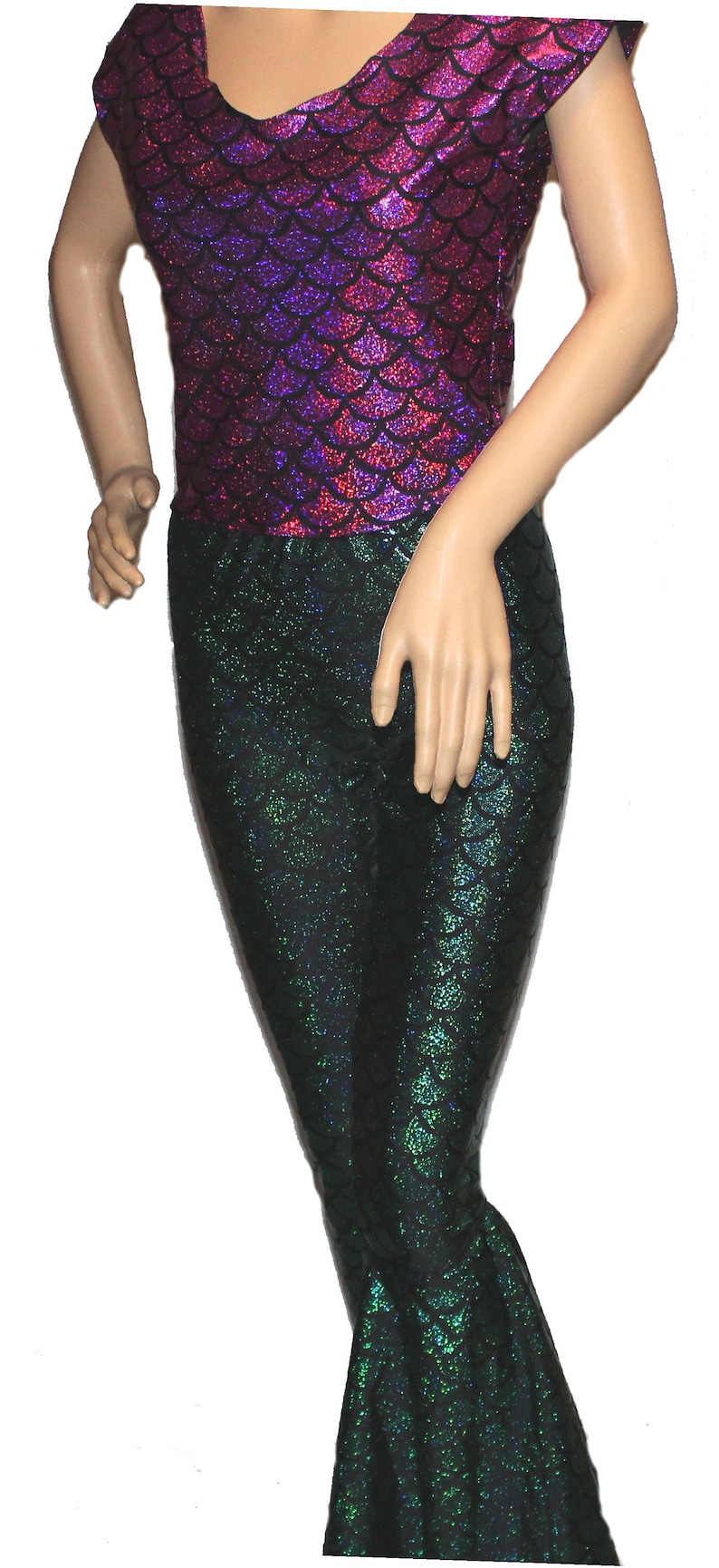 Mermaid Costume Bell Bottom Flares, Capped Sleeve Top Flared ...