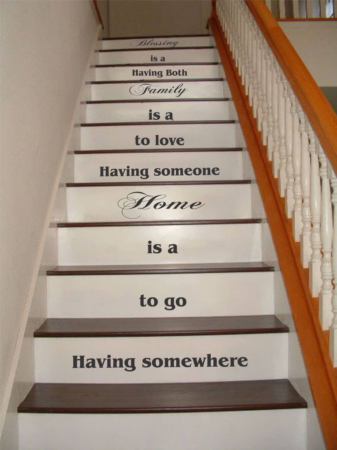 Family Blessing Stair Riser Decals, Stair Decals, Inspirational Stair ...