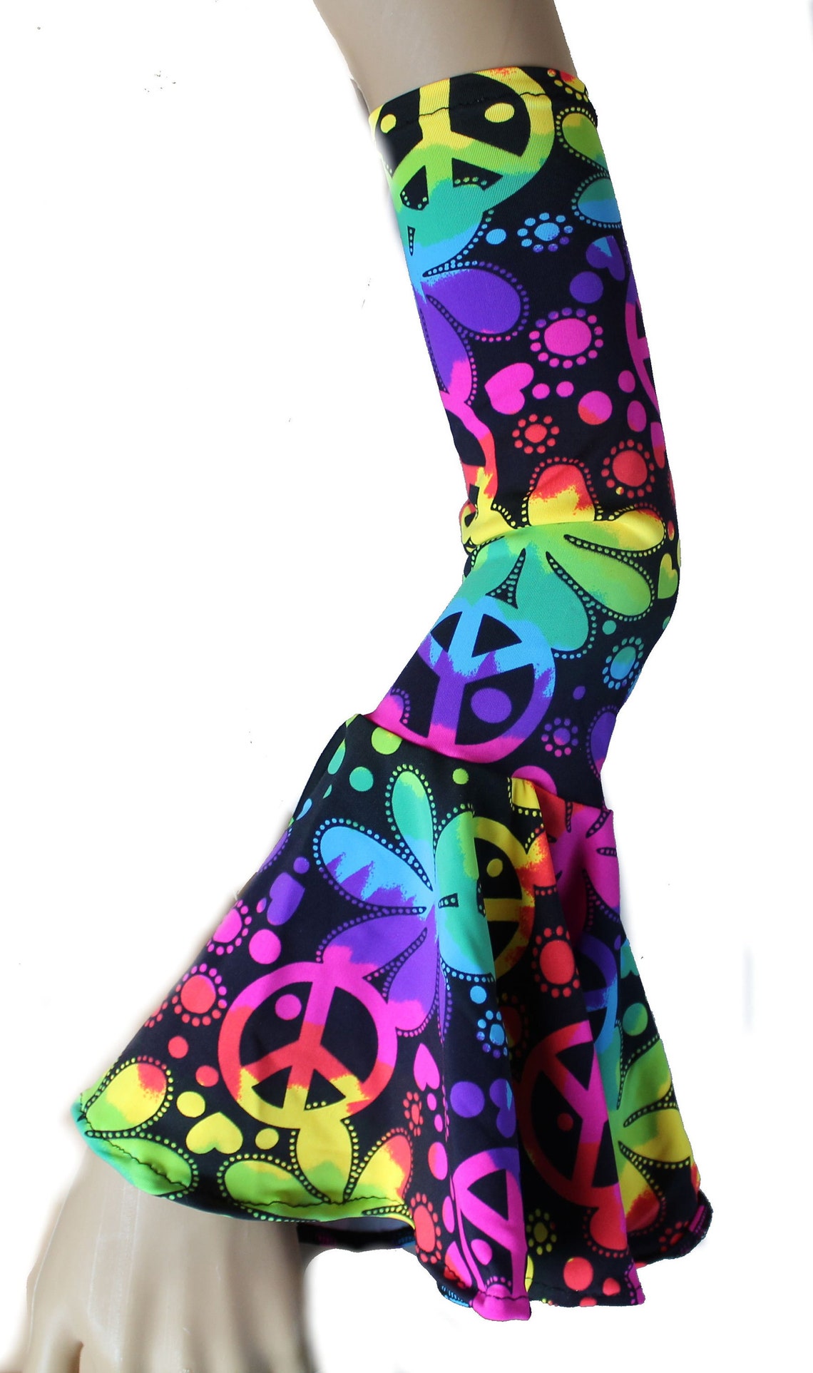 Hippie Flare Arm Sleeve Peace and Flower Bell Sleeves - Etsy