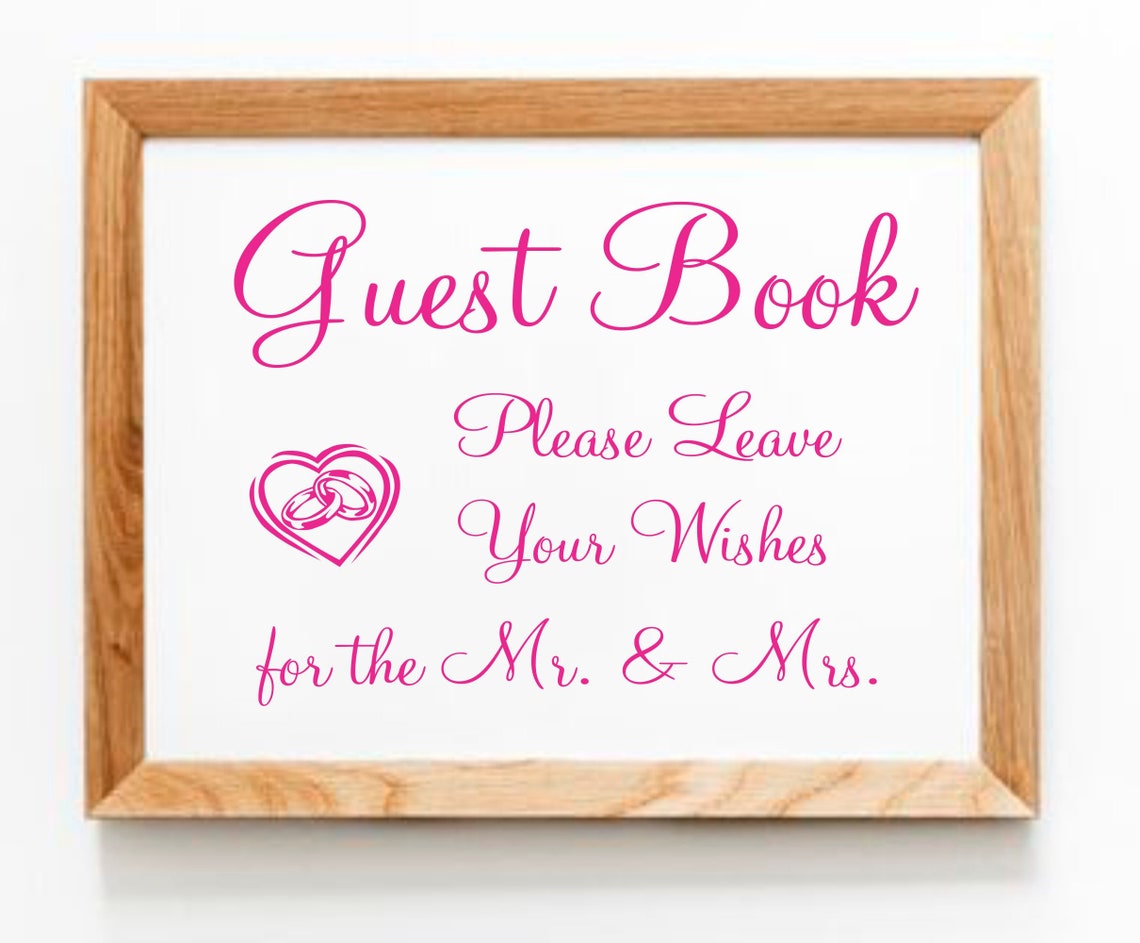 Guest Book Vinyl Decals Wedding Sign Decals DIY Wedding | Etsy