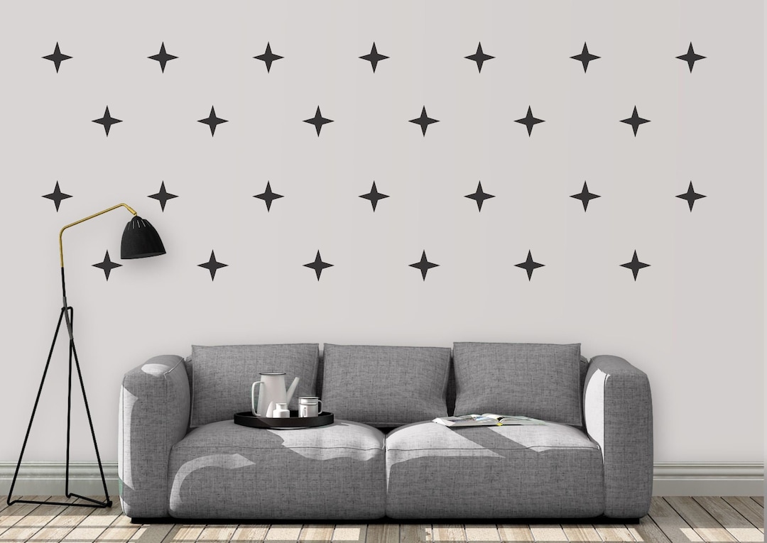 Star Wall Decal, 4 Sided Star House Decal, Room Decal, Shape Wall Decal ...