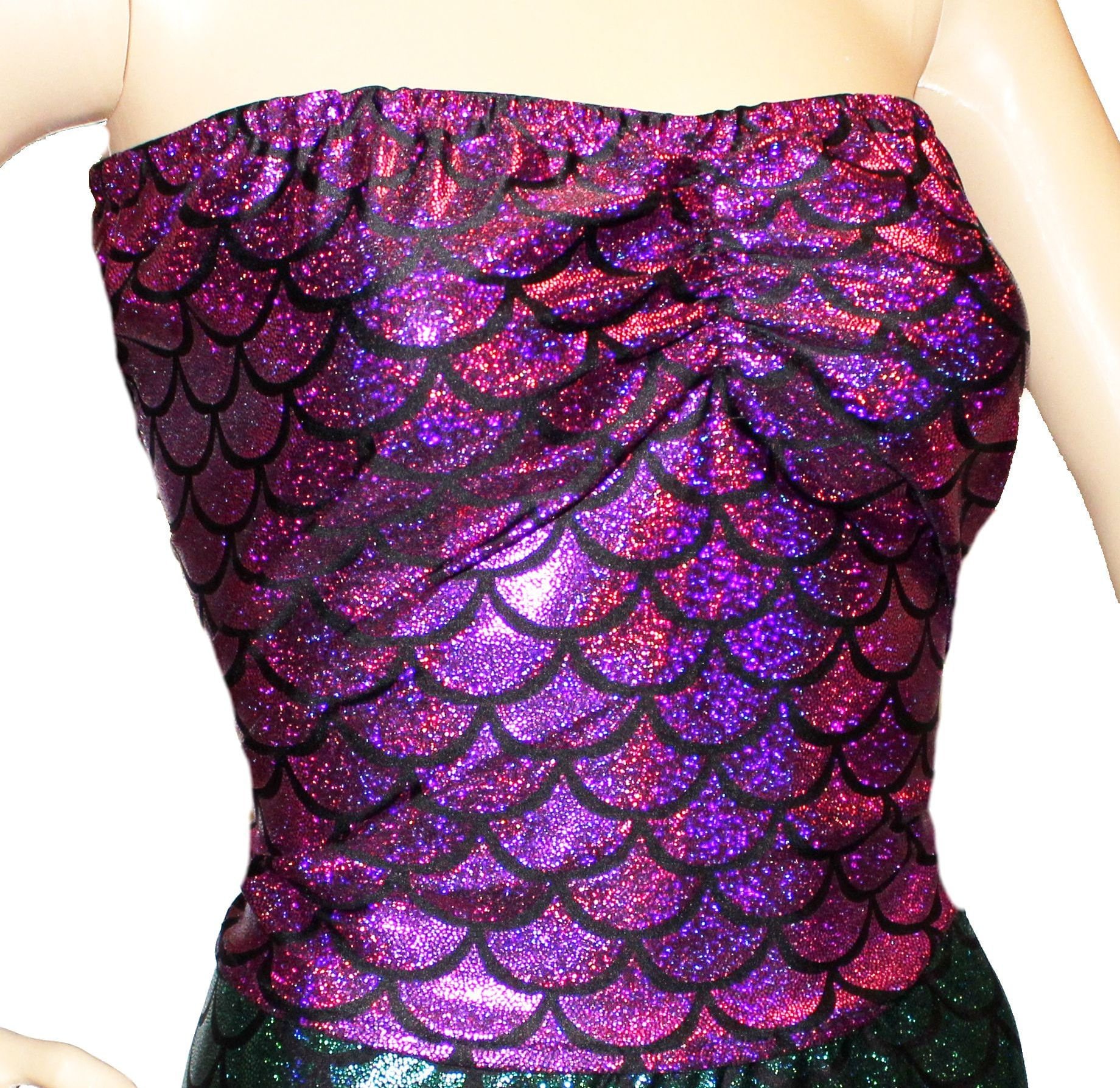 Mermaid Tube Top Festival Clothes Sexy Mermaid Top Shiny | Etsy