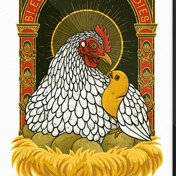 Blessed Be the Broodies Byzantine Art Chicken Art, Broody Hen, Hen on ...