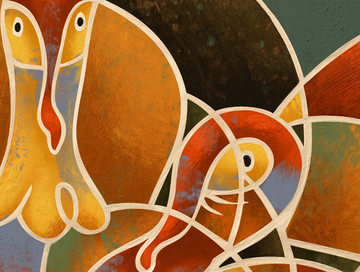 Abstract Modern Turkeys Turkey Poster Poultry Art - Etsy