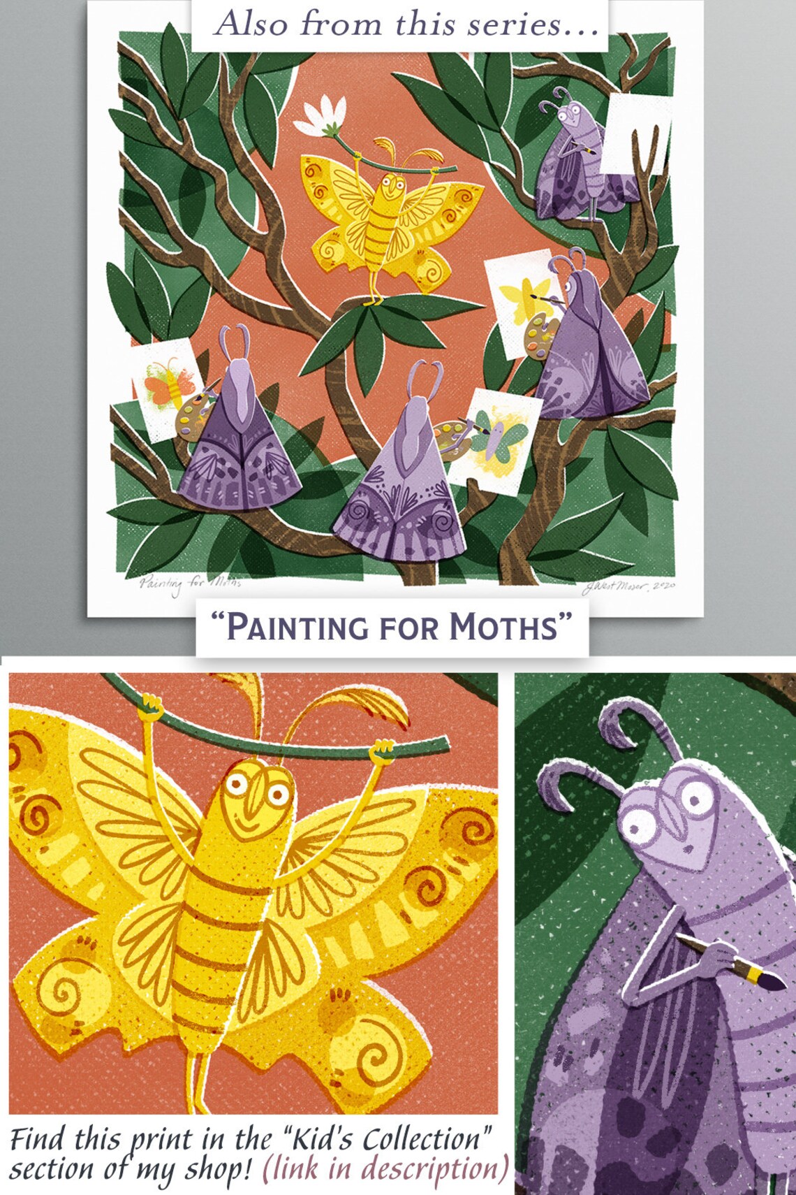 Teatime Fo Ladybugs Bug Poster Series Ladybug Illustration, Kid's Room ...