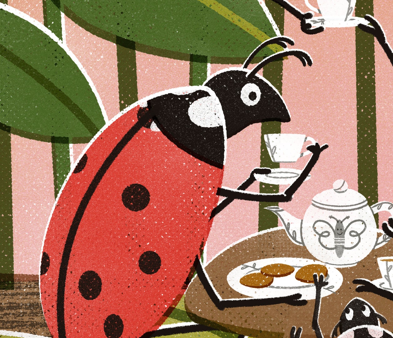 Teatime Fo Ladybugs - Bug Poster Series - Ladybug Illustration, Kid's ...