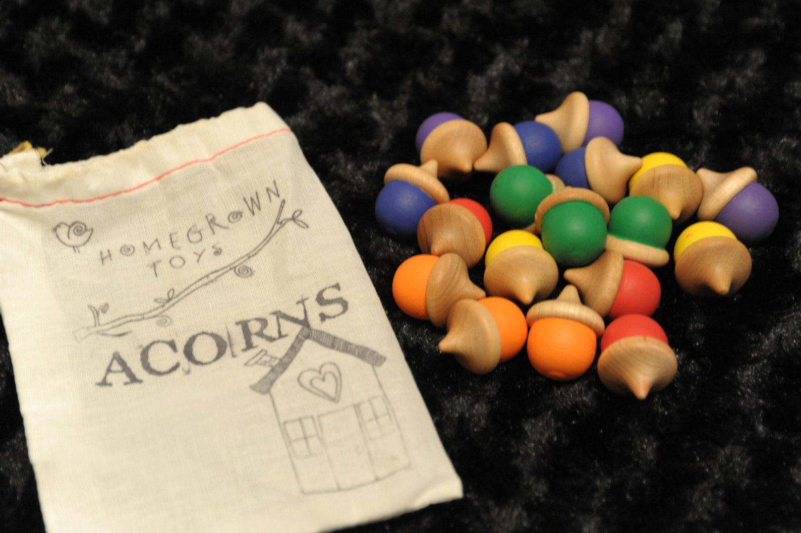 Back to School / Set of Rainbow Sorting Acorns, Bowls & a Tong ...