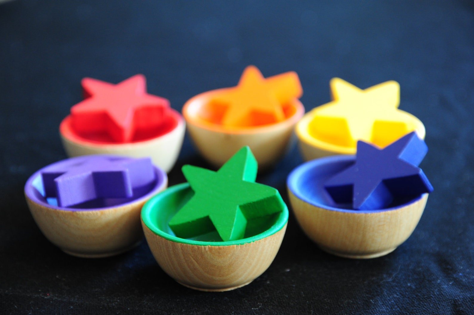 Montessori Toy Wooden Toy Sorting Stars Educational Toy / - Etsy