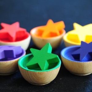 Montessori Toy - Wooden Toy, Sorting Stars Educational Toy / Waldorf - Etsy