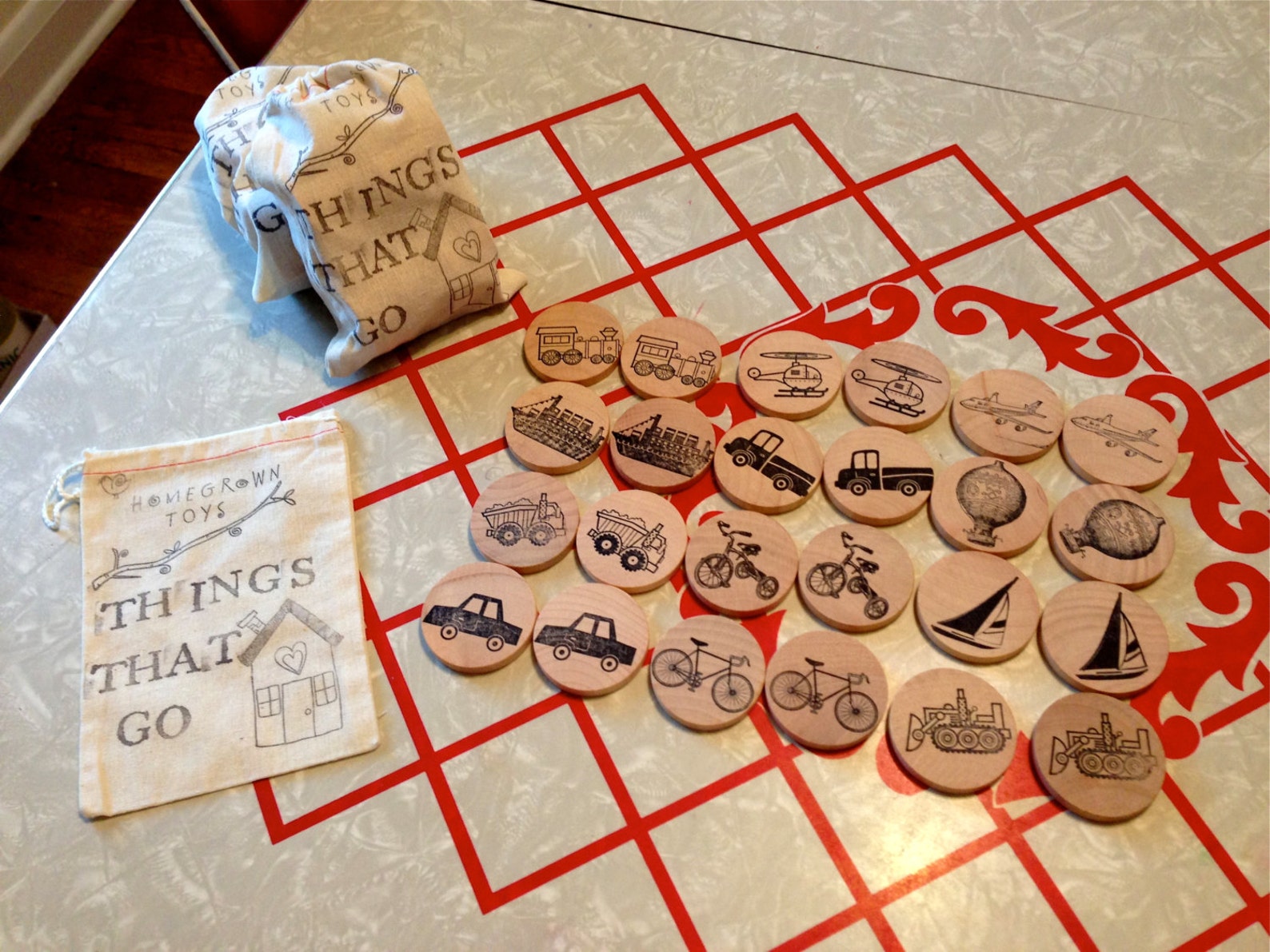 Waldorf Match Up Things-that-go Wooden Memory Game - Etsy