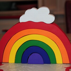 Rainbow Cloud Stacker, Wooden Toy / Waldorf Toys - Etsy