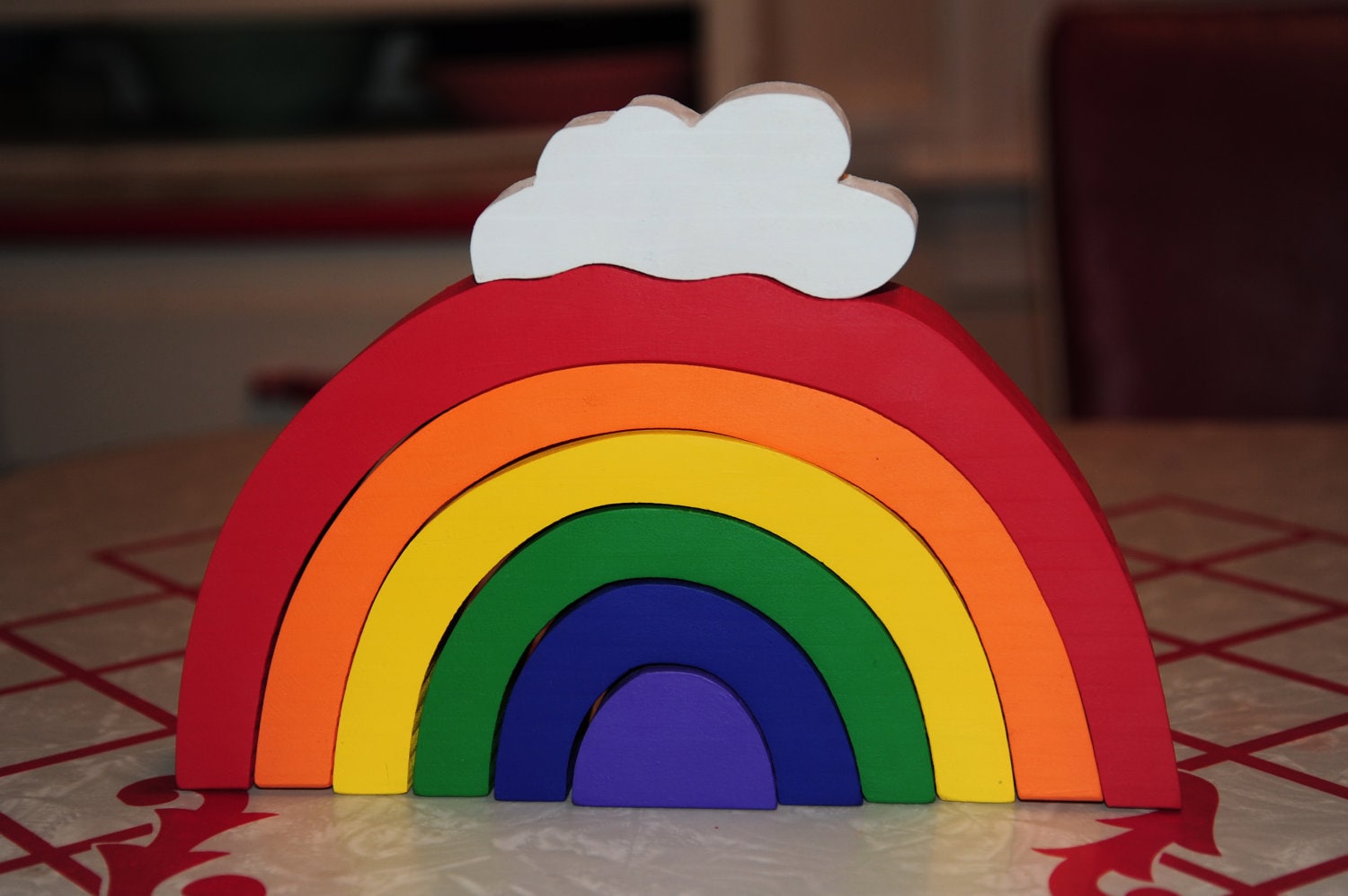 Rainbow Cloud Stacker, Wooden Toy / Waldorf & Montessori Inspired Toy ...