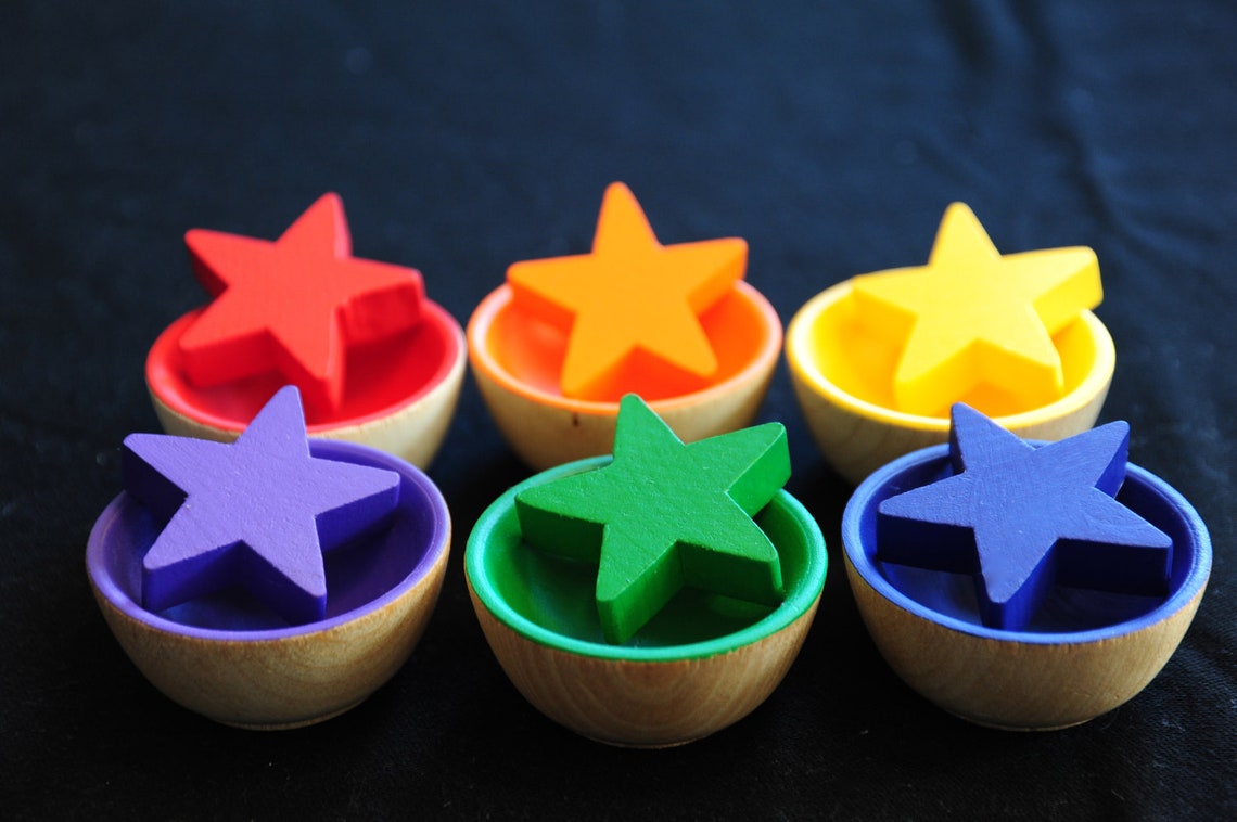 Montessori Toy Wooden Toy Sorting Stars Educational Toy / - Etsy