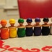 16 Piece Waldorf Toy Wooden Rainbow Peg Dolls and Cups Montessori ...