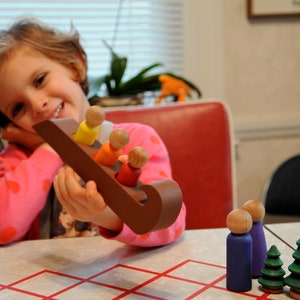 Winter Sledding Rainbow Family - Montessori and Waldorf Inspired - Etsy