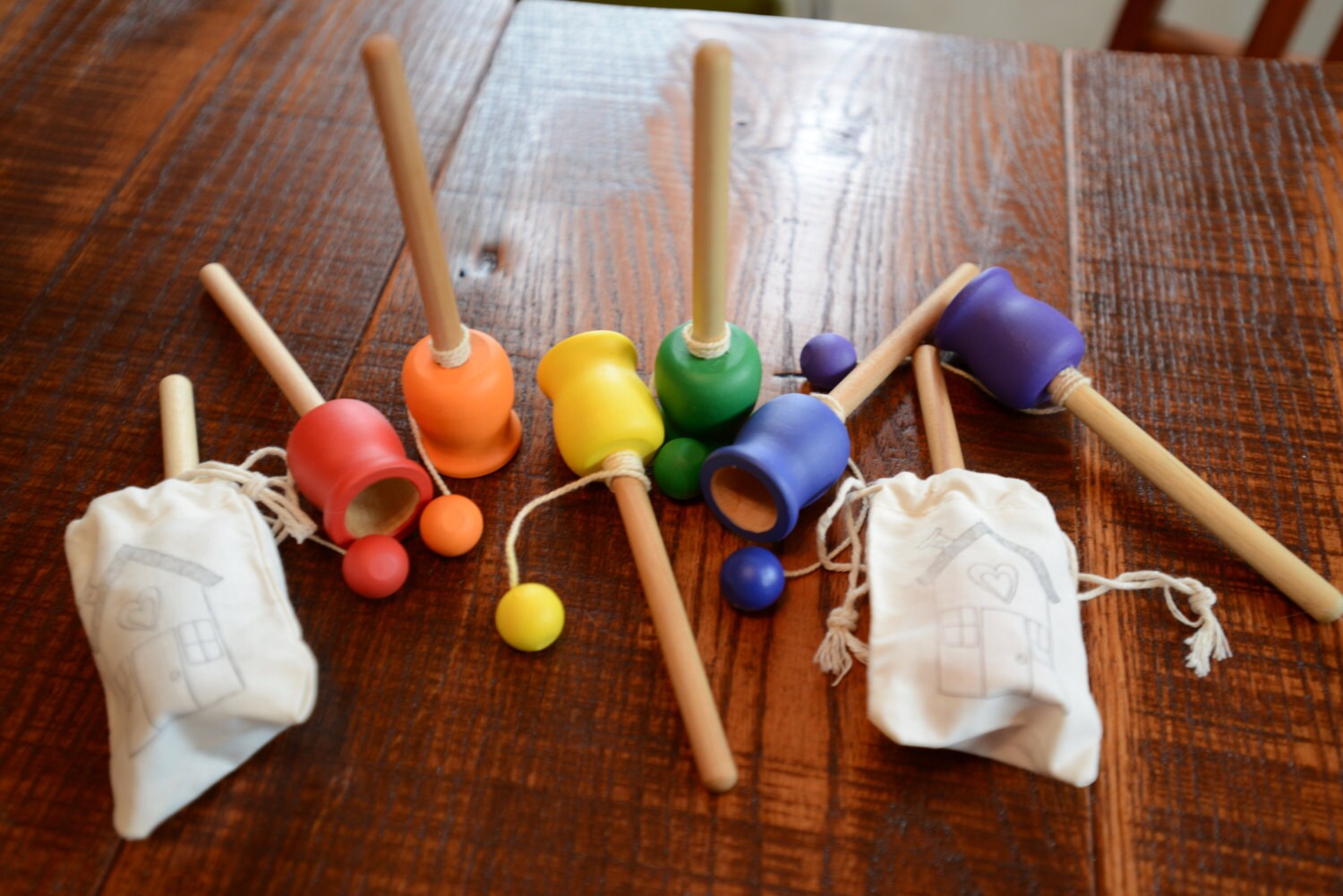 Wooden Rainbow Classic Ball and Cup - A Montessori and Waldorf Inspired ...
