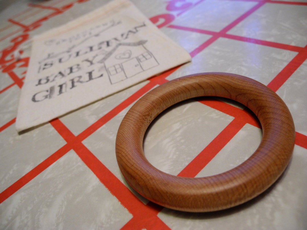 Maple Wood Teething Ring With Personalized Travel Bag - Etsy