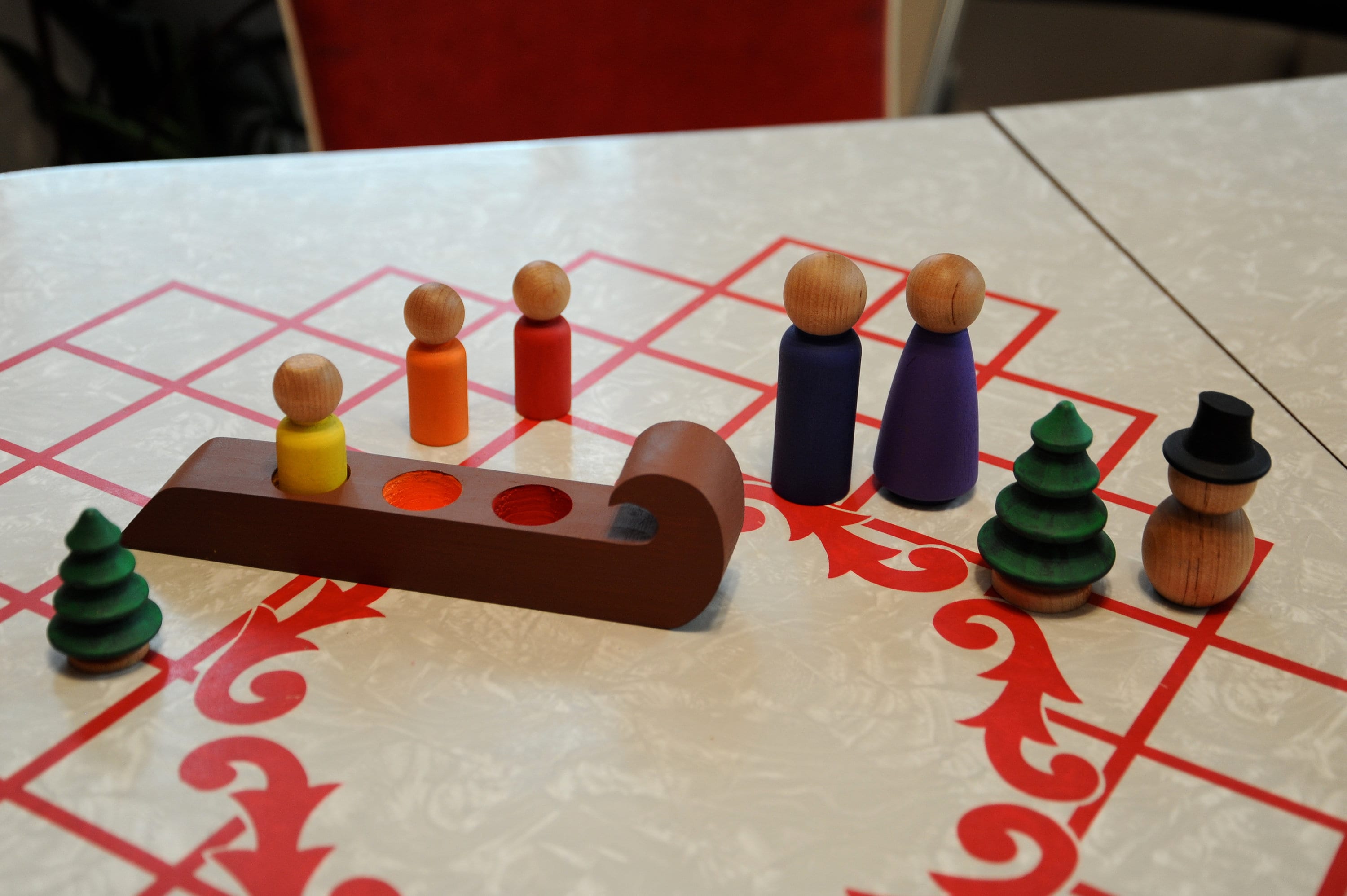 Winter Sledding Rainbow Family Montessori and Waldorf - Etsy