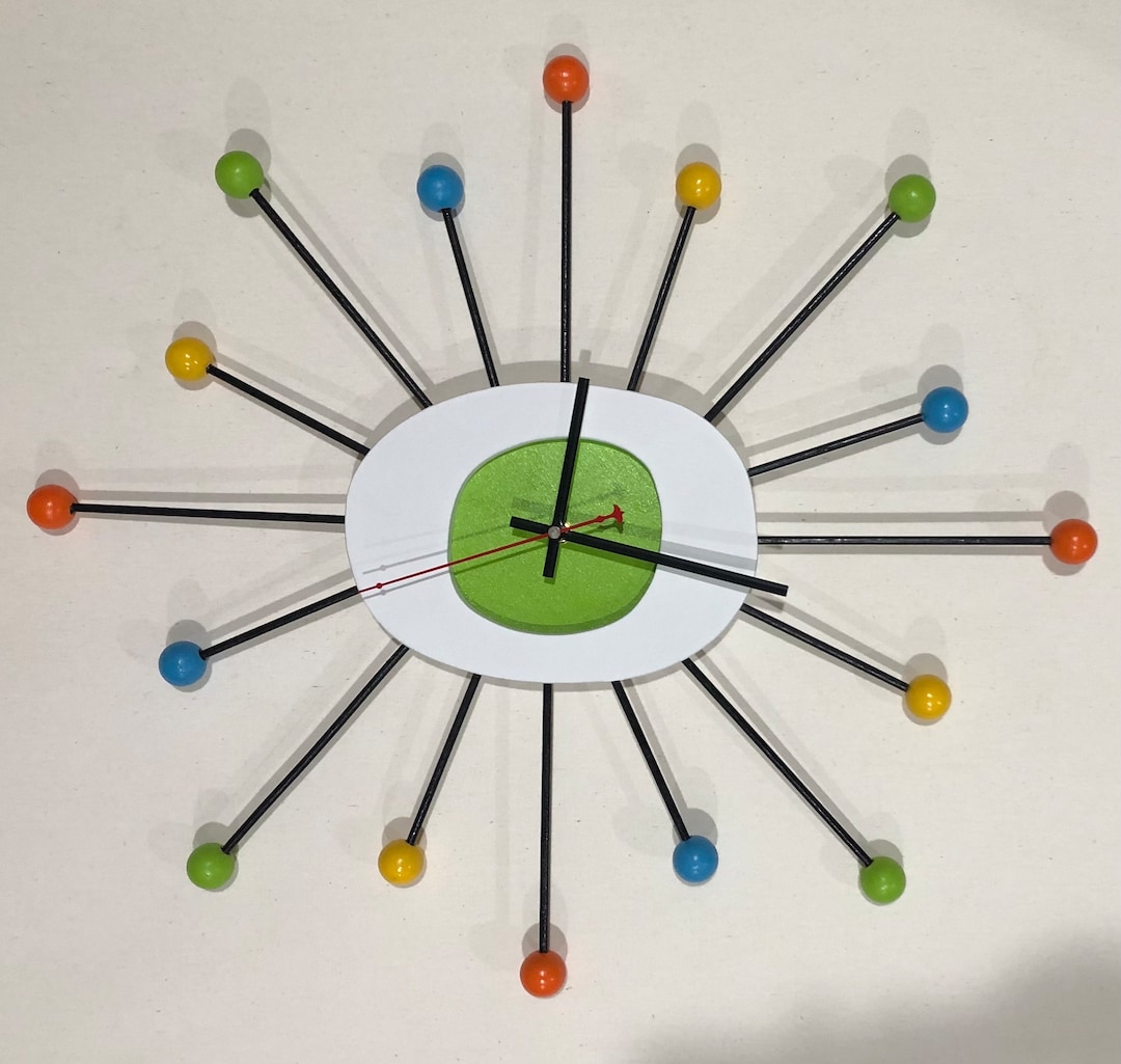 Mid Century Modern Starburst Atomic Ball Clock. New Handmade - Etsy