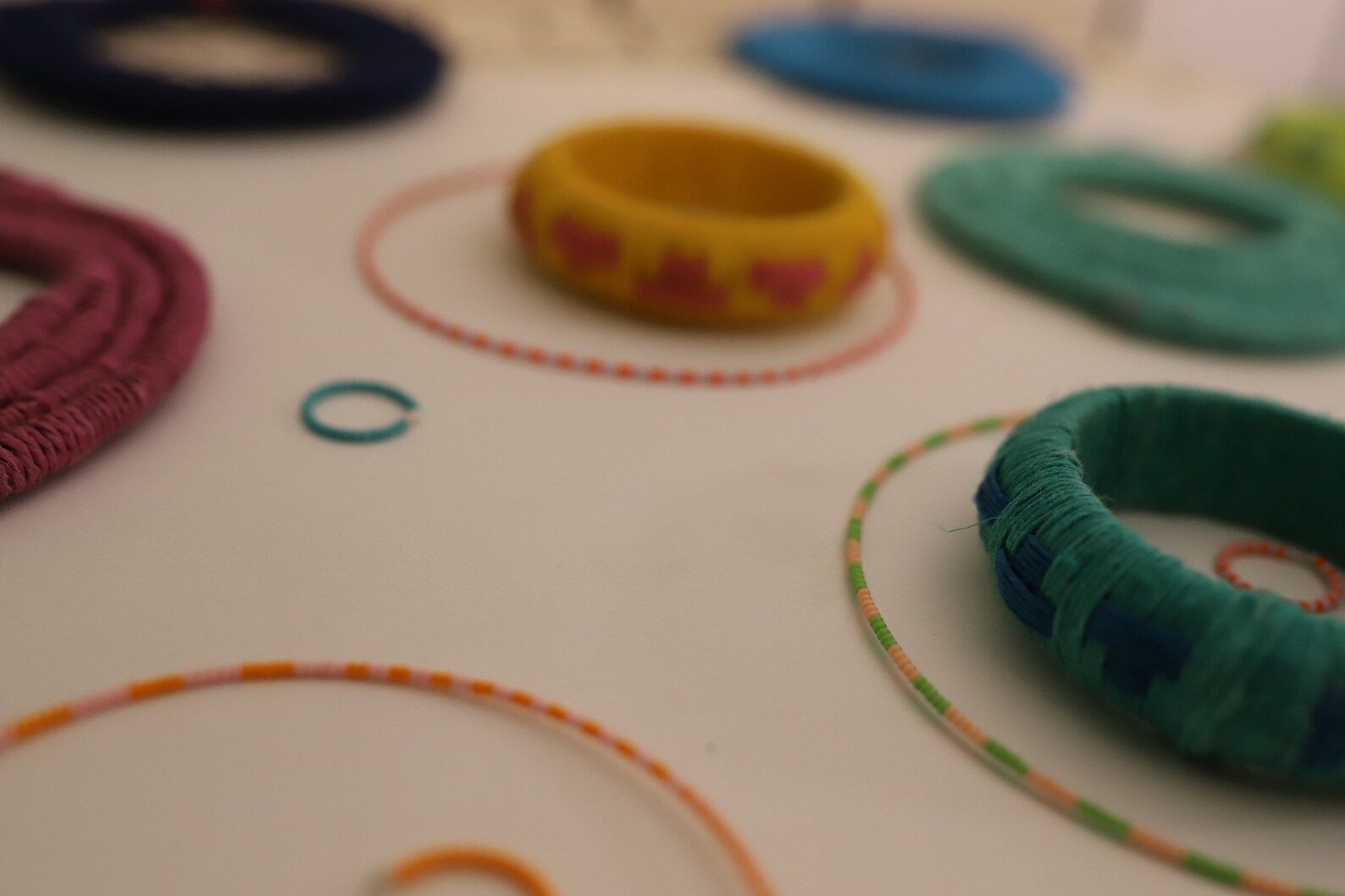 Graphic Patterned Beaded Choker Necklace - 90s Nostalgia - Handmade ...
