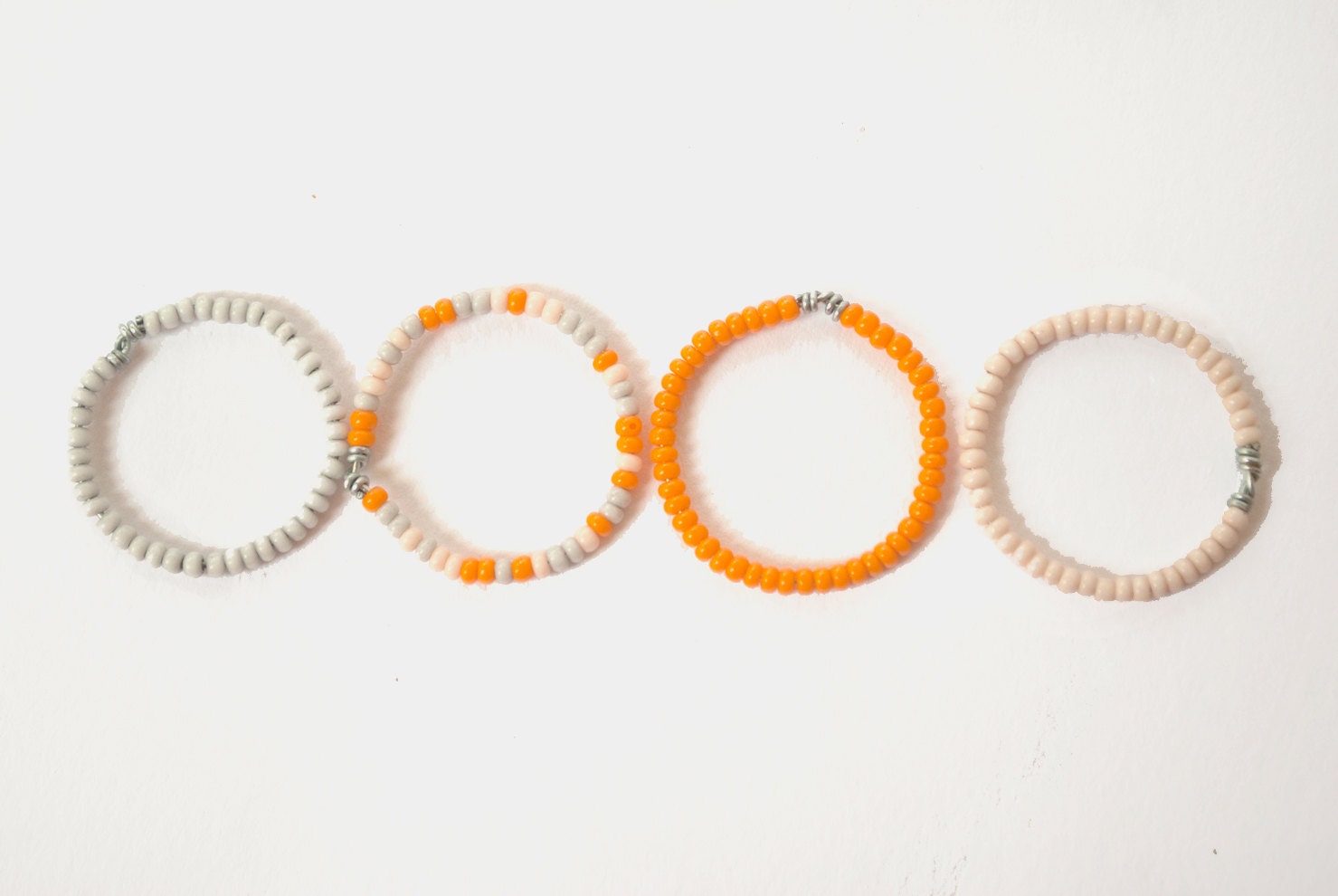 Handmade Monochromatic Beaded Stacking Ring Set of Four - Mother's Day ...
