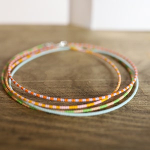 Graphic Patterned Beaded Choker Necklace - 90s Nostalgia - Handmade ...