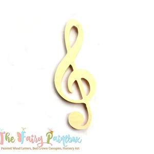 Large Treble Clef Wood Shape, Music Nursery Wall Shapes Unpainted Wood ...
