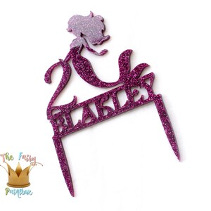 Purple Glitter Custom Mermaid Cake Topper, Purple Mermaid Cake ...