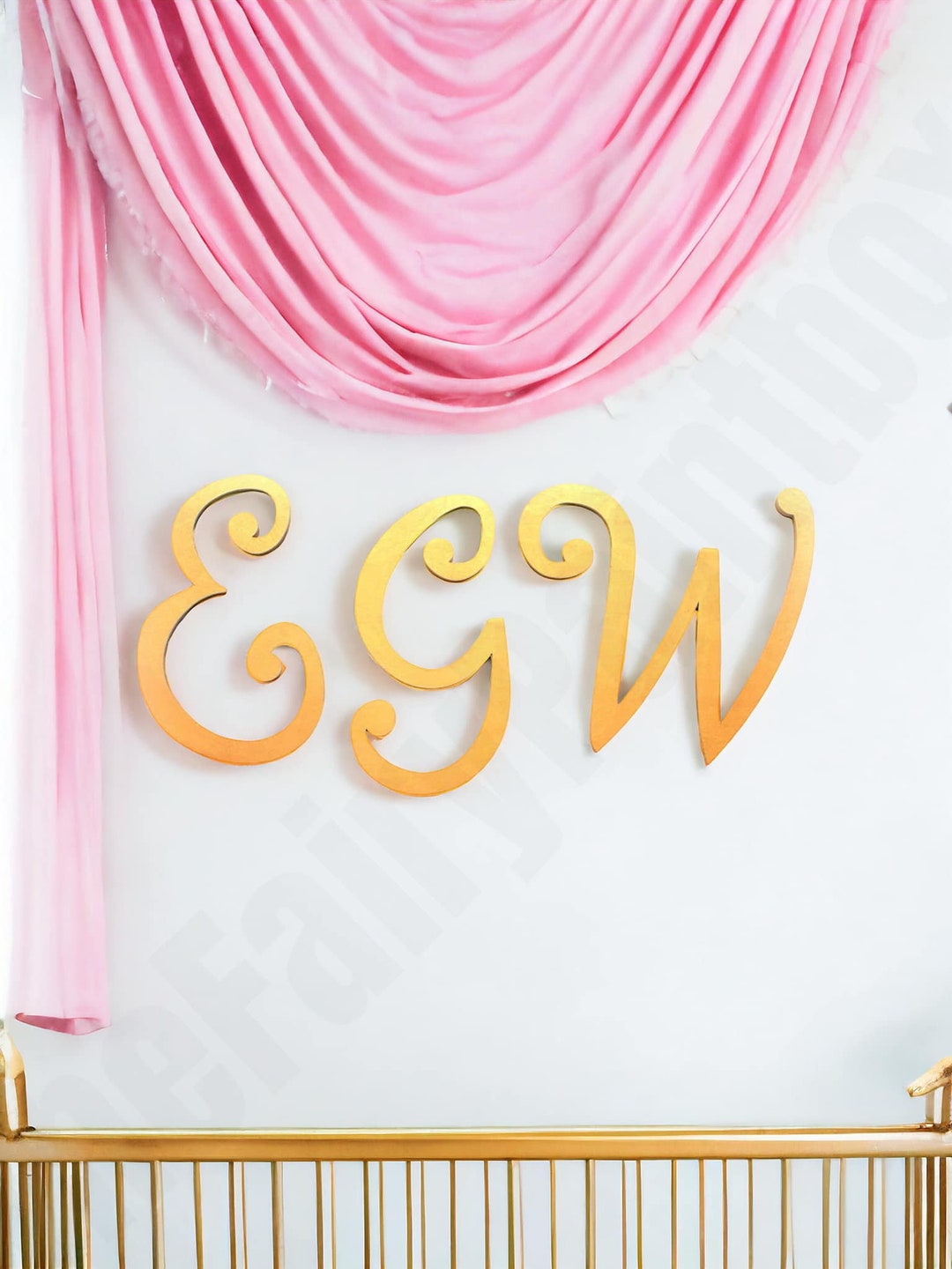 Gold Baby Nursery Wall Letters, Gold Baby Room Decor, Gold Girls Room ...
