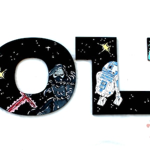 Star Jedi Space Wars Painted Letters, Black Star Jedi Painted Letters ...